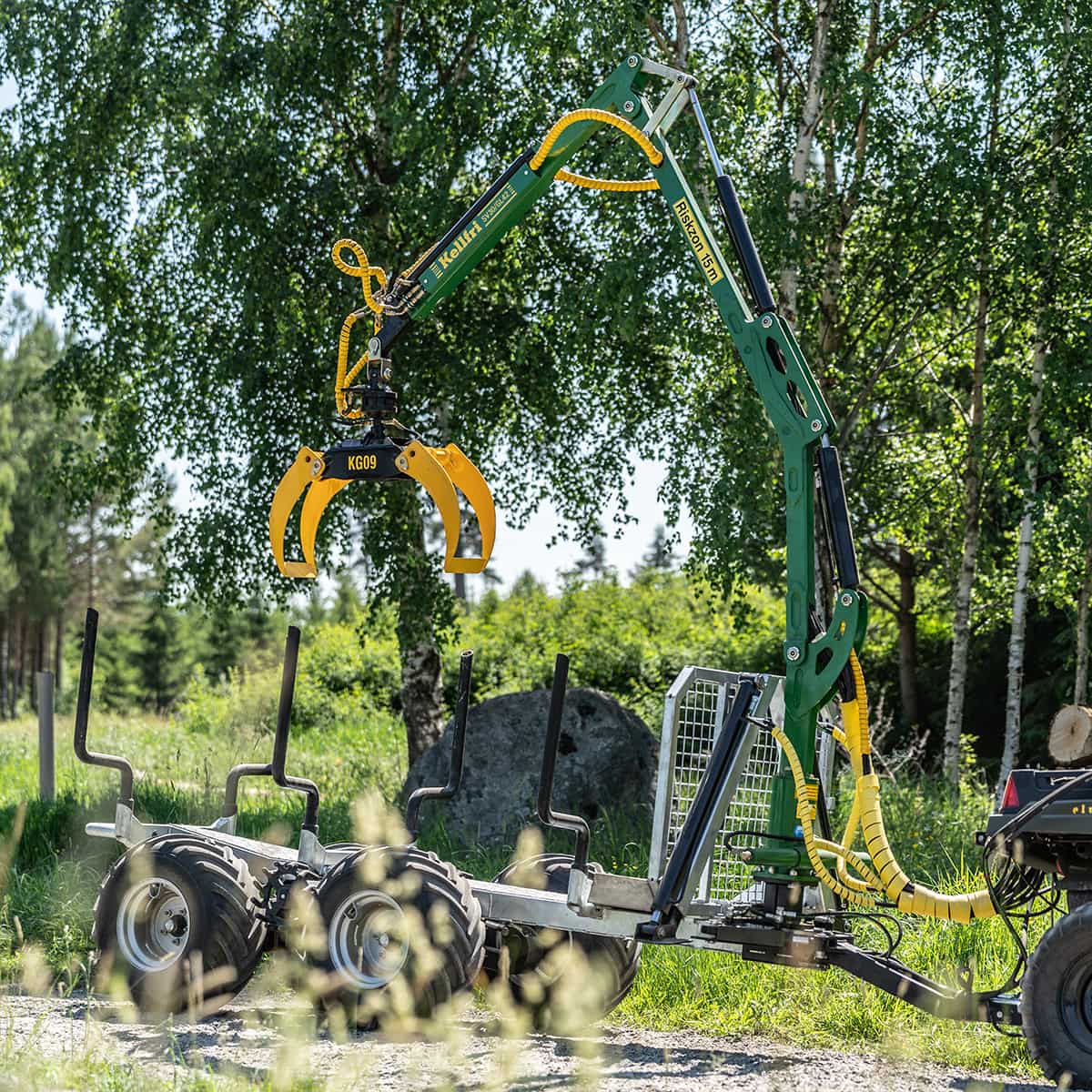 Skogsvagn ATV 3 ton | Kran 4,2 m | Ramstyrning | Kellfri